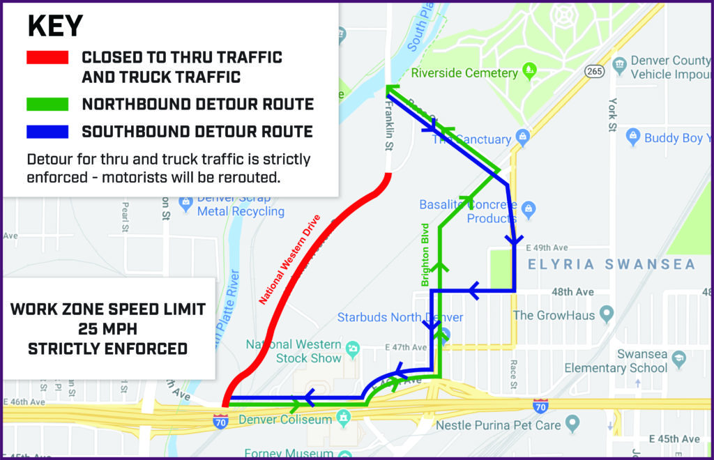 Closure Notice - National Western Drive - National Western Center