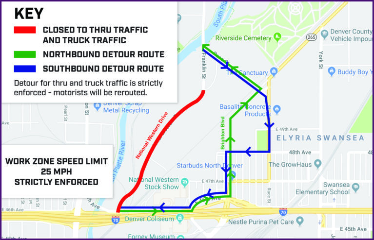 Closure Notice - National Western Drive - National Western Center