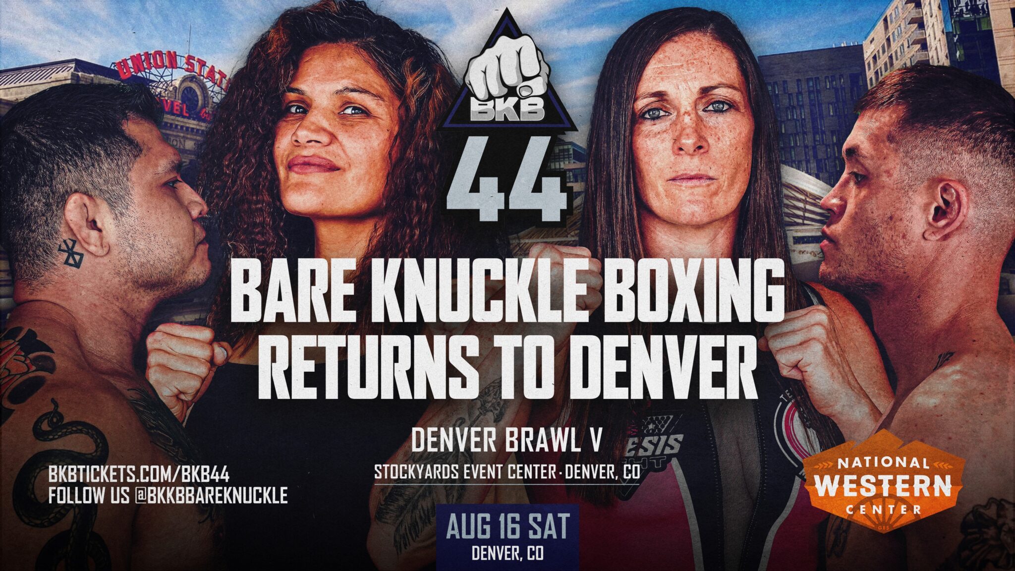 BKB 44 Denver Brawl V - Bare Knuckle Boxing - National Western Center